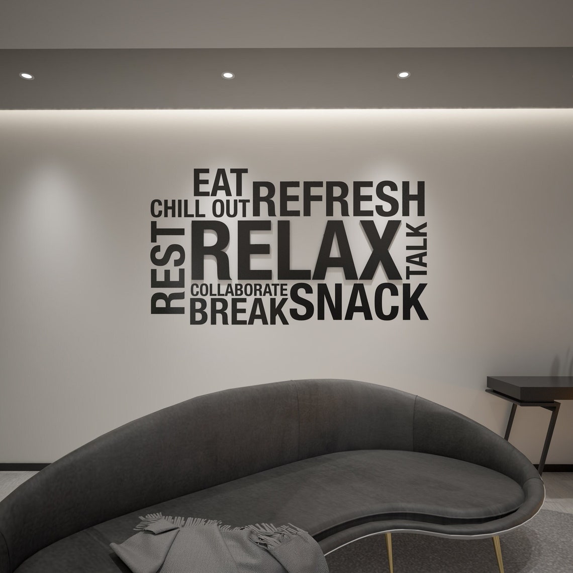 Relax Snack Chill, Relax Wall Sign, Lettering 3D, Office Decor ...