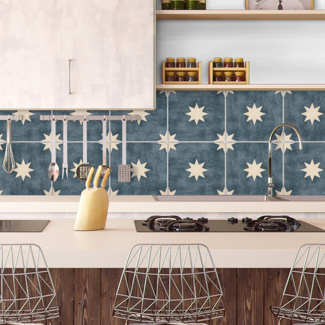 Stars Backsplash Decals - Vinyl Self Adhesive - Crédence Adhésive ...