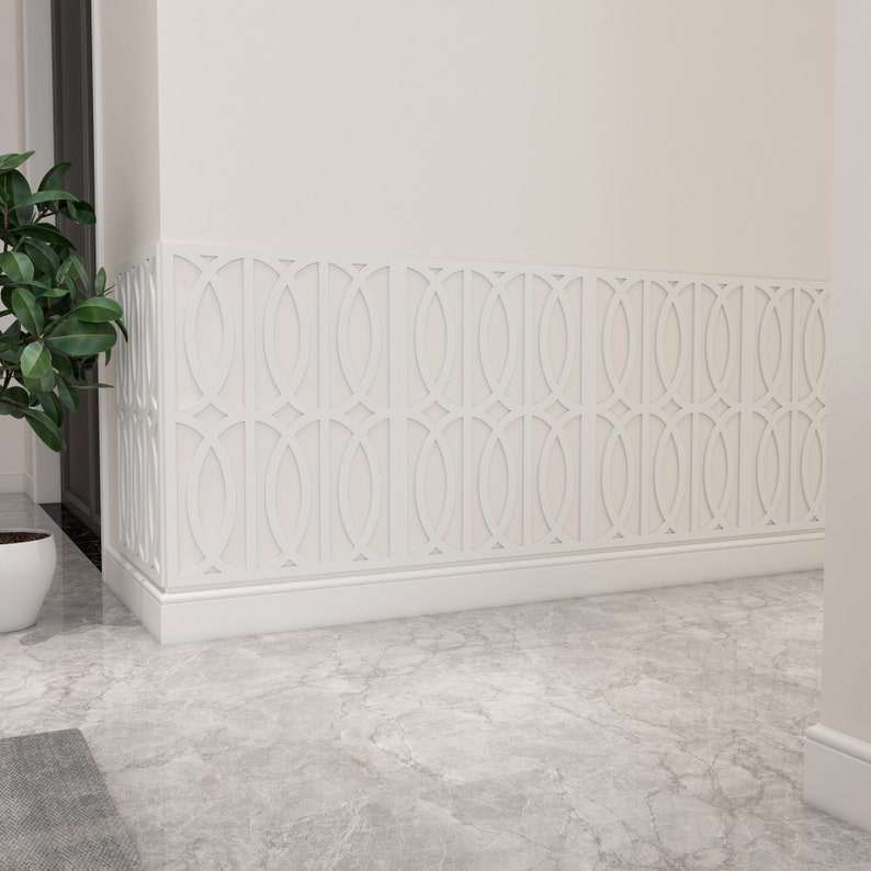 3D Art Deco Wainscot Paneling, 3D Wall Panels, Vintage Decorative Wall ...