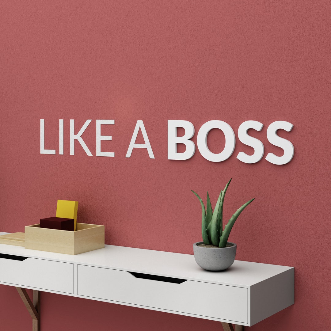 Like a Boss Sign - Boss Lady Sign - Girl Boss Sign - Home Office - SKU ...