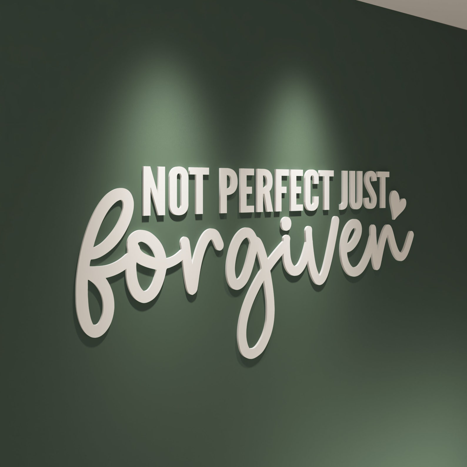 Not Perfect Just Forgiven Sign, Faith Decorative Quotes, Religious Wall ...