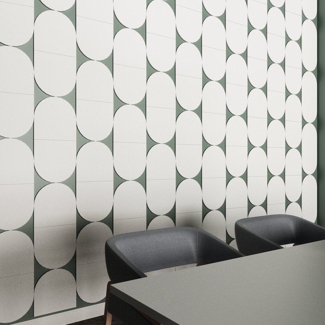 3D Half Circles Wall Panels, Wall Paneling Mid Century, Paintable Wall ...