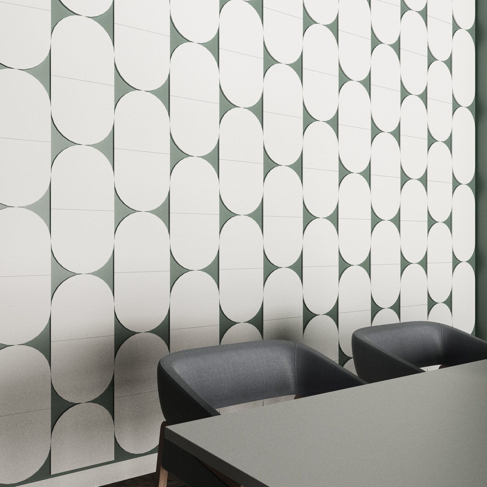 3D Half Circles Wall Panels, Wall Paneling Mid Century, Paintable Wall ...