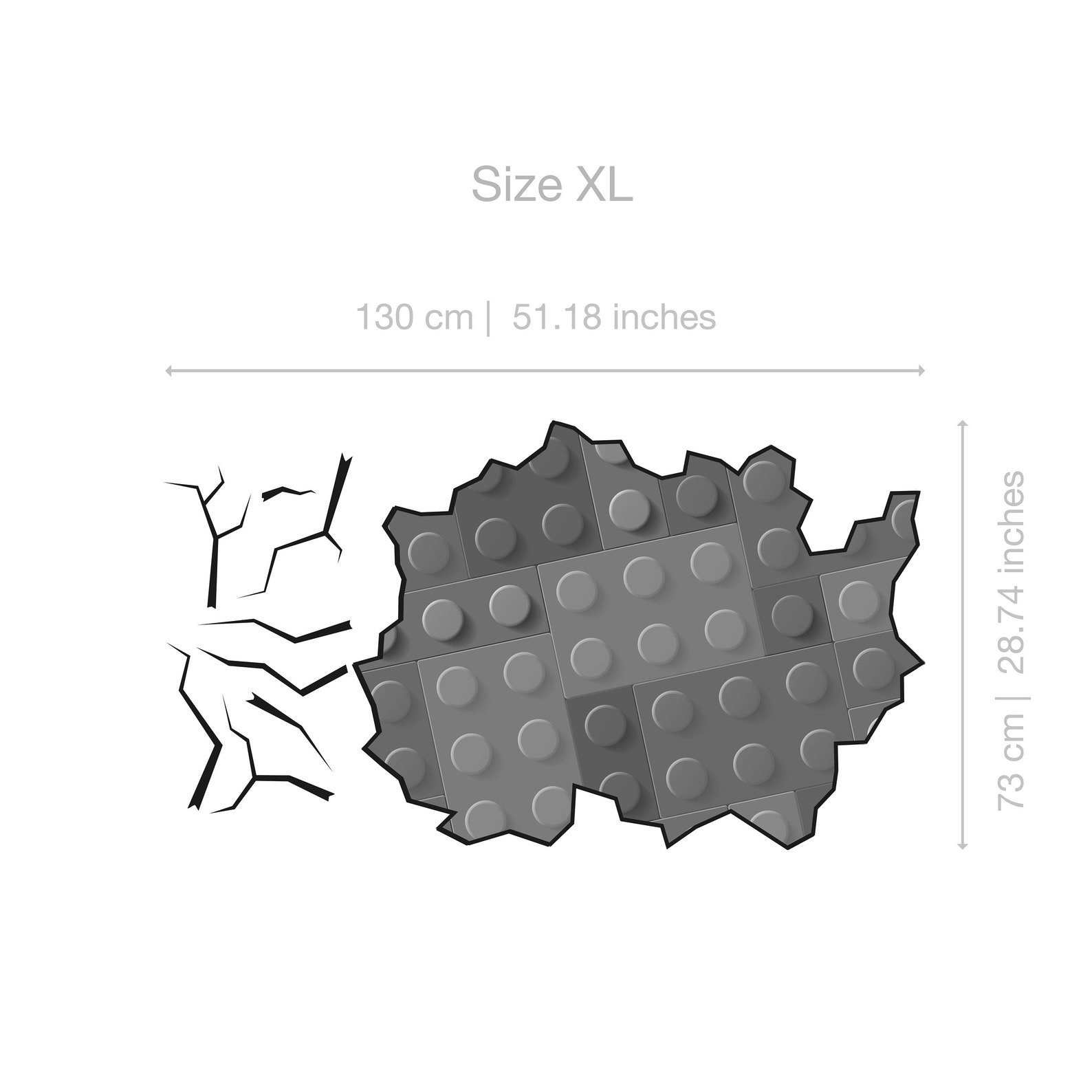 Building Blocks Bricks on Wall Cracked Wall Sticker - Etsy