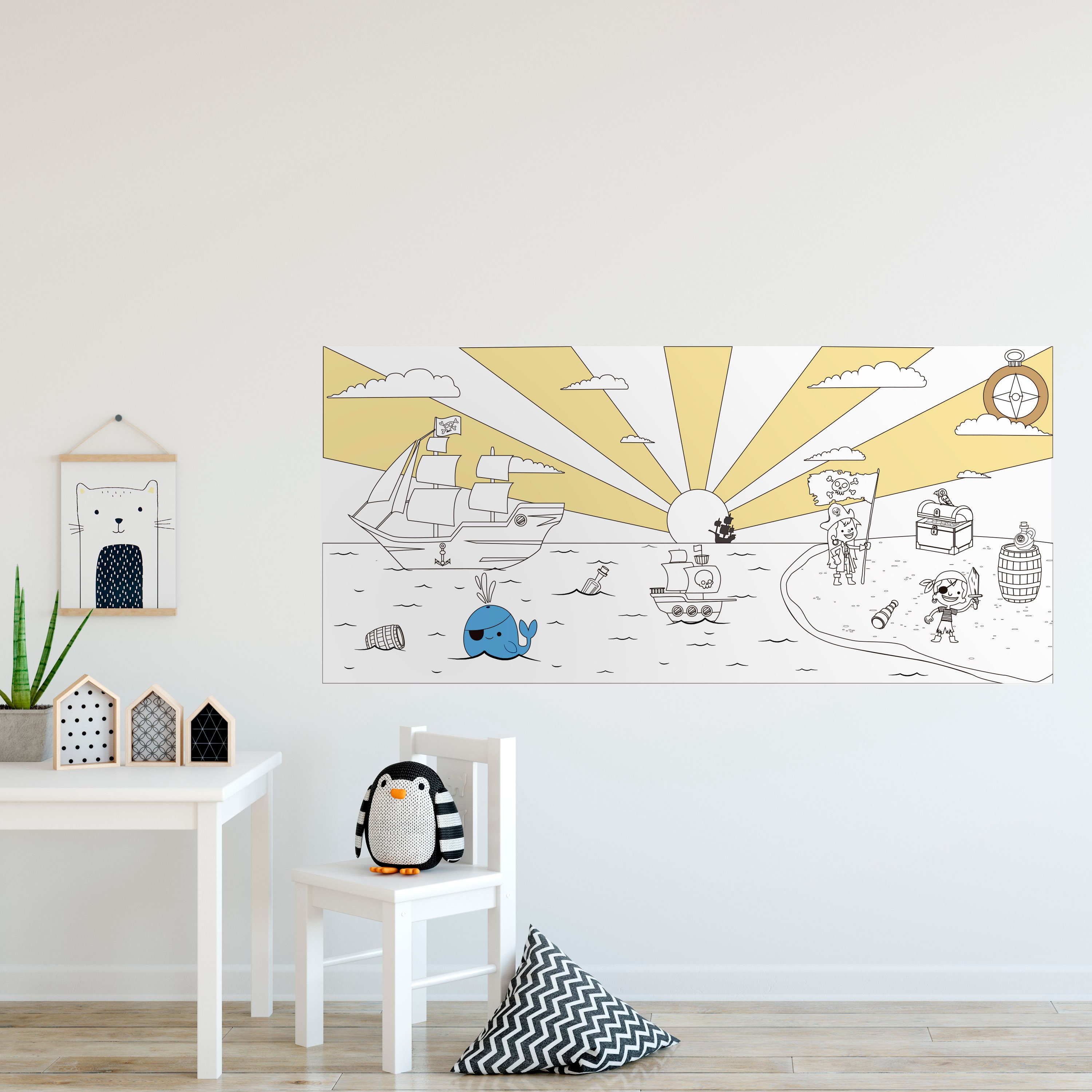 Pirates Pirate Nautical Coloring on the Wall Poster | Etsy