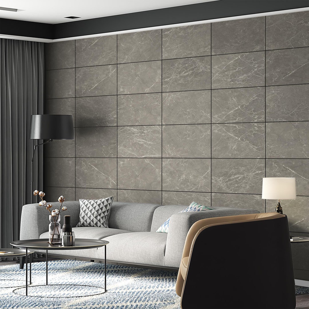 Grey Marble Wall Panels, Modular 3D Wall Panels, Living Room Hallway ...