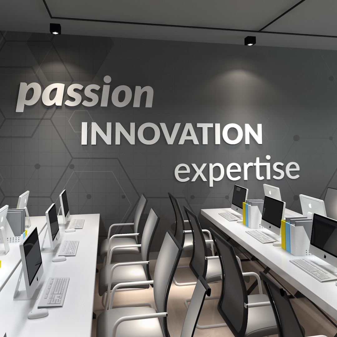 Passion, Innovation, Expertise, Business Quote, 3D Office Wall Art ...