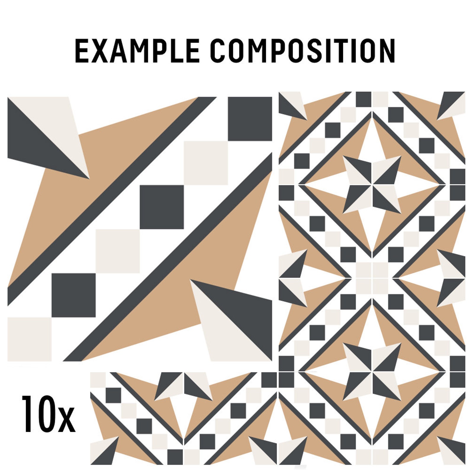 Larache Pattern Tile Stickers, Vinyl Waterproof Removable Sticker ...