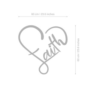 Faith Heart 3D Wall Sign, Religious Jesus Wall Decor, Faith Christian ...