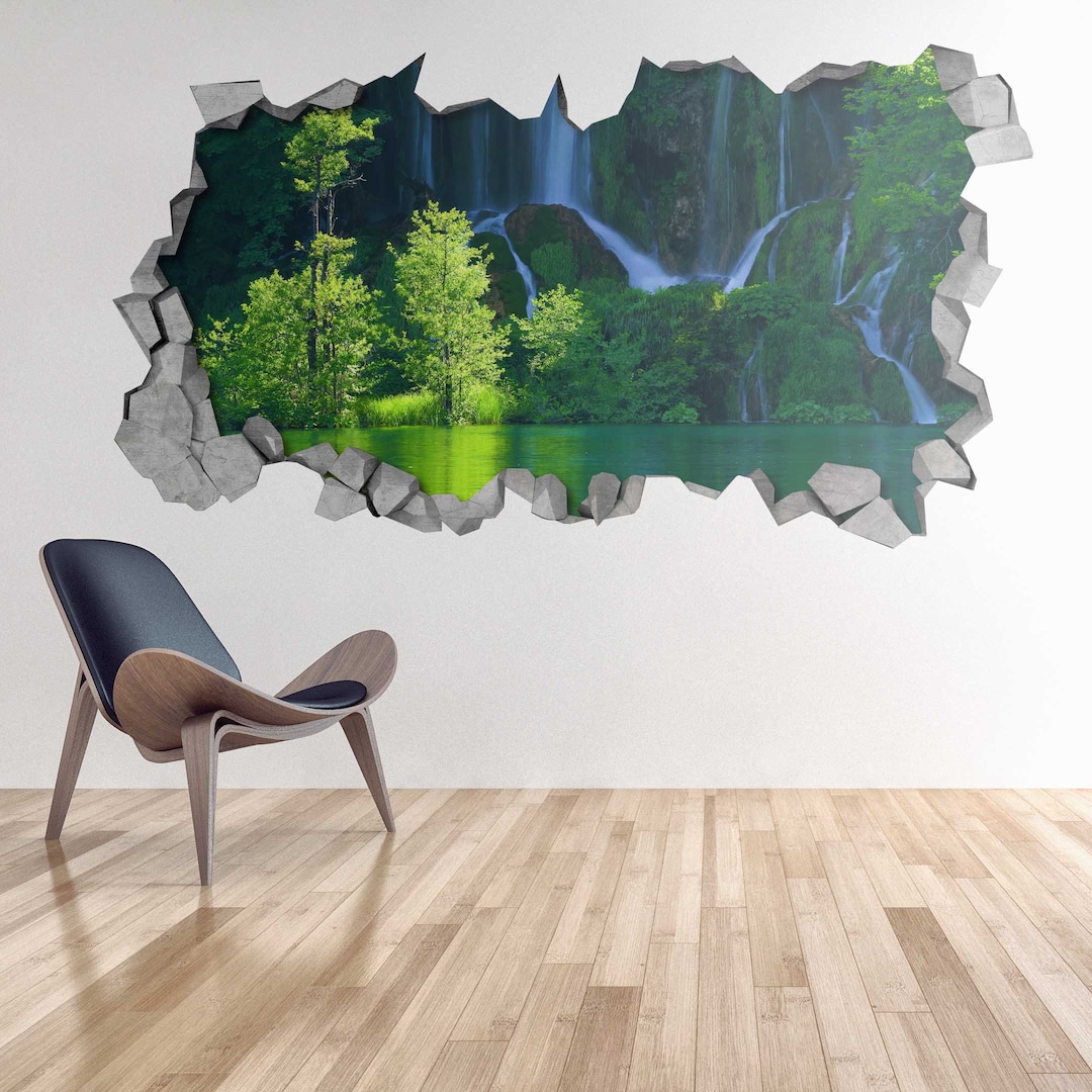 Waterfall - Wall Decal - 3d Wallpaper - 3d Wall Decals - 3d Printed ...
