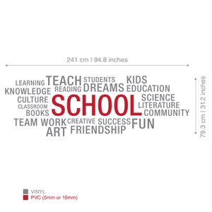School Word Cloud, Inspirational Words Wall Art, Vinyl Decal Science ...