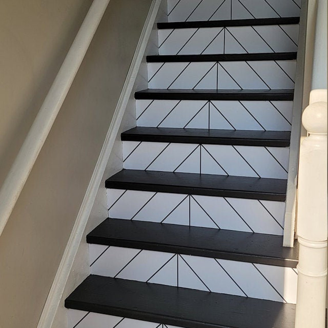 White Stair Riser Black Stair Riser Stickers Escalier Vinyl - Etsy
