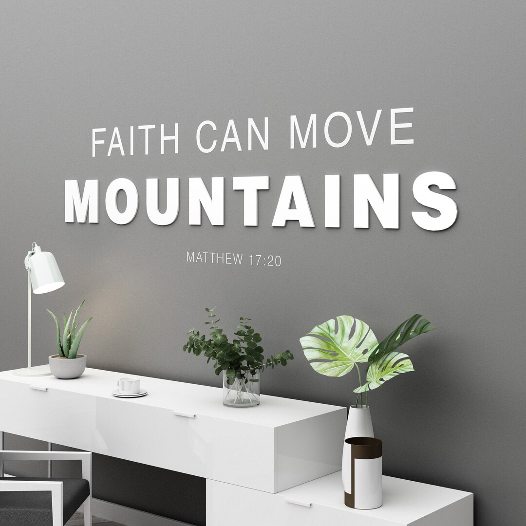Faith Can Move Mountains Sign Decor, Living Room Decal, Dining Room ...