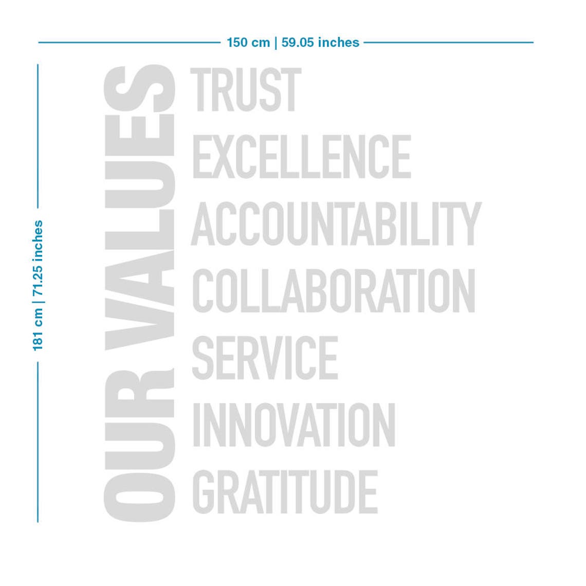 Our Values Office Wall Art Decor 3D PVC Typography - Etsy