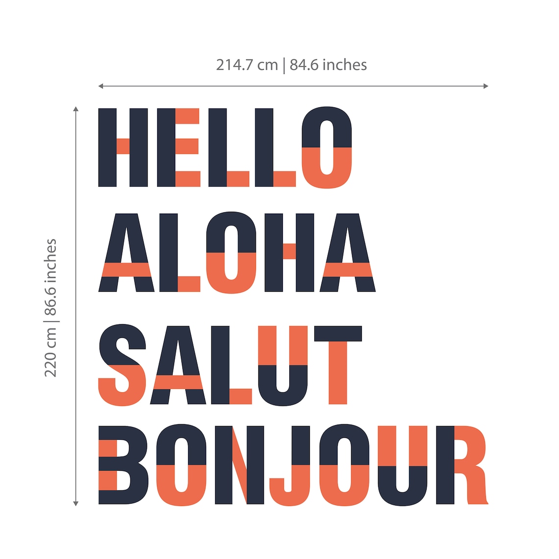 Hello Aloha Salut Bonjour Office Wall Art Decor Large - Etsy