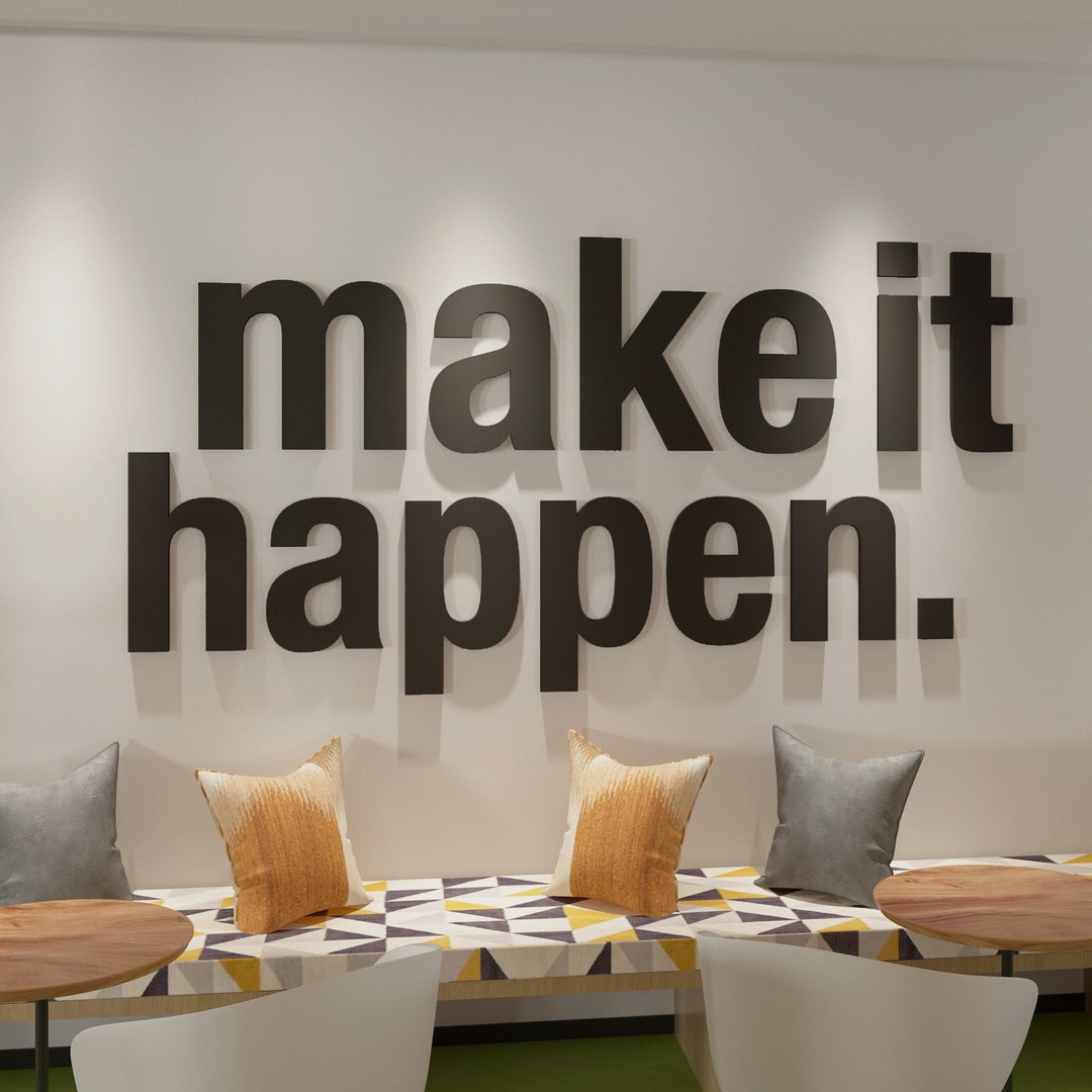 Make It Happen, 3D Office Decor Wall Art, Wall Hangings, Modern Home ...