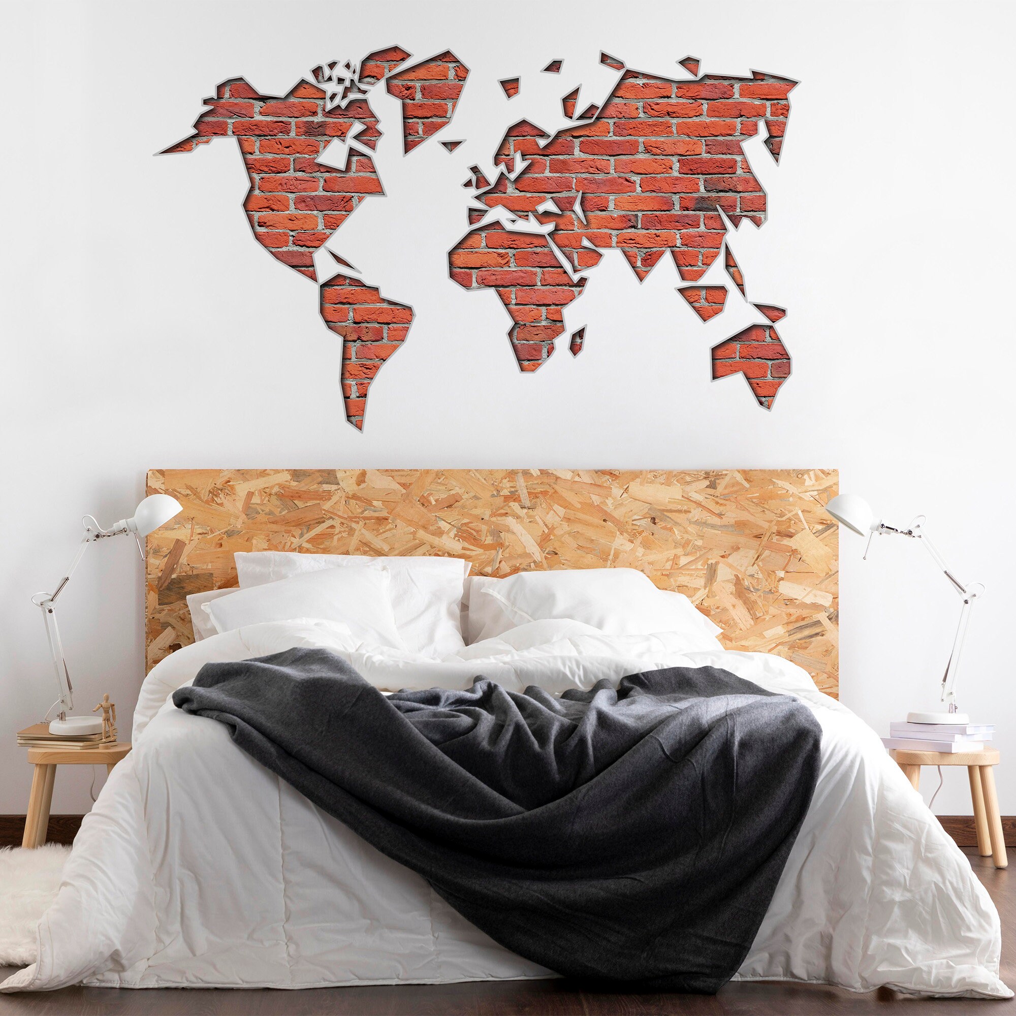 World Map Bricks, Bricks, World Map, Map Decals, World Map Decals, Wall ...