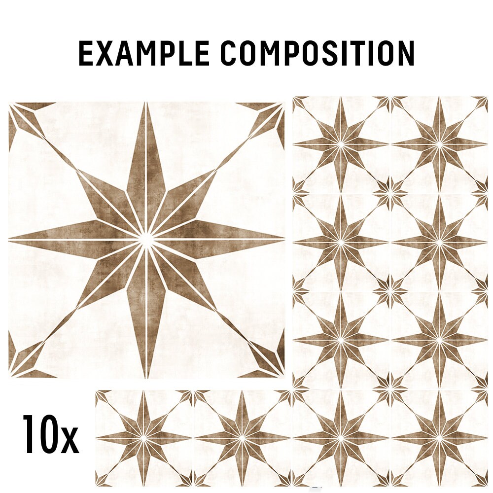 Brown Astra Tile Sticker, Suitable for Wall and Floor, Waterproof, Tile ...