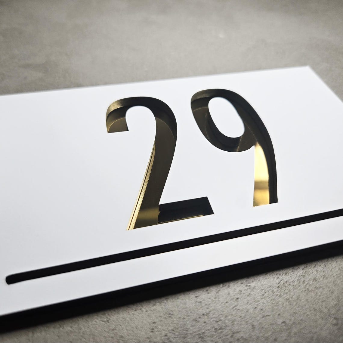 White Number Plaque, Custom Door Sign, Room Number Sign, Condo Unit ...