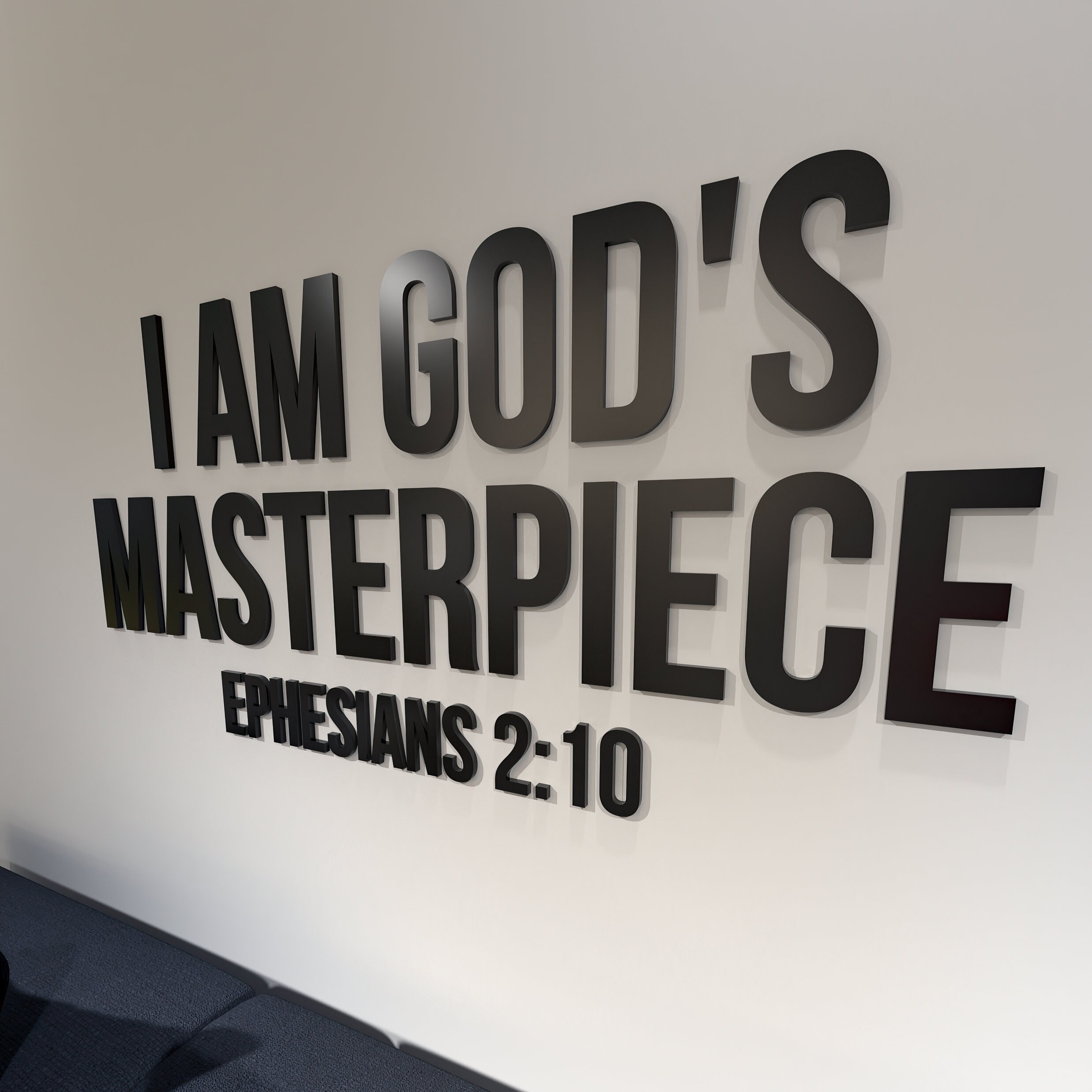 I Am God Masterpiece, Ephesians 2.10, Religious Wall Sign, 3D Letters ...