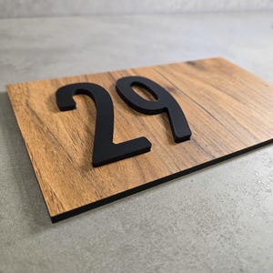 Dark Wood Door Number Plaque, Custom Door Sign, Room Number Sign, Hotel ...