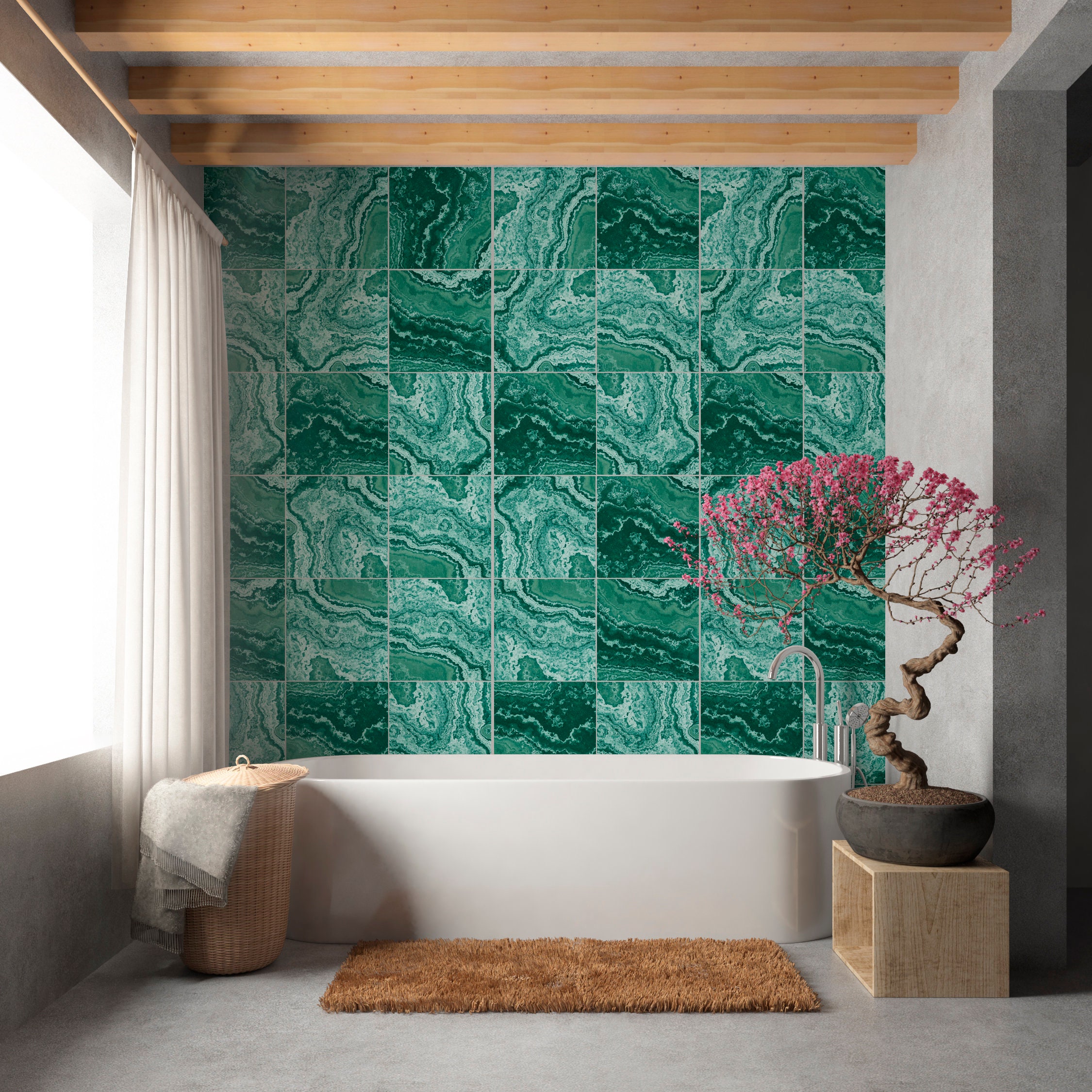 Green Onyx Tile Sticker Green Stone Tile Sticker Suitable | Etsy