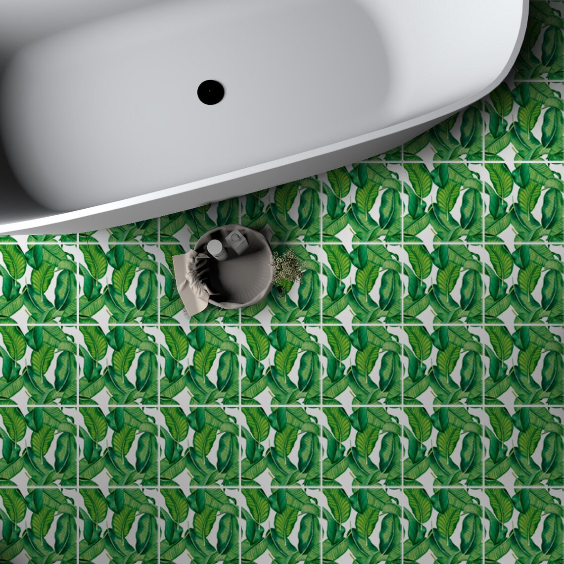 Banana Leaf Tile Stickers Tropical Leaves Green Leaves - Etsy