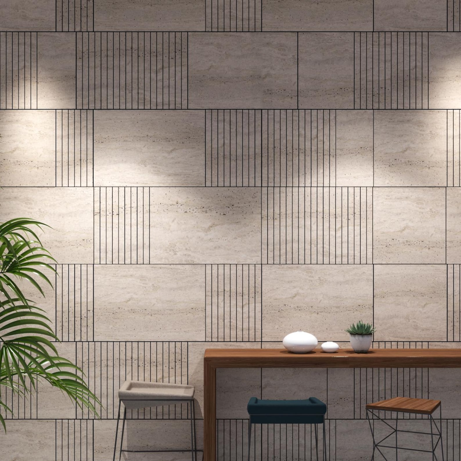 Travertine Imitation Wall Panels, Beige Marble Accent Wall, Marble Tv ...