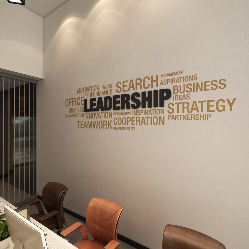 Leadership Sign, Office Decor, Leader Quote Office Vinyl Decor ...