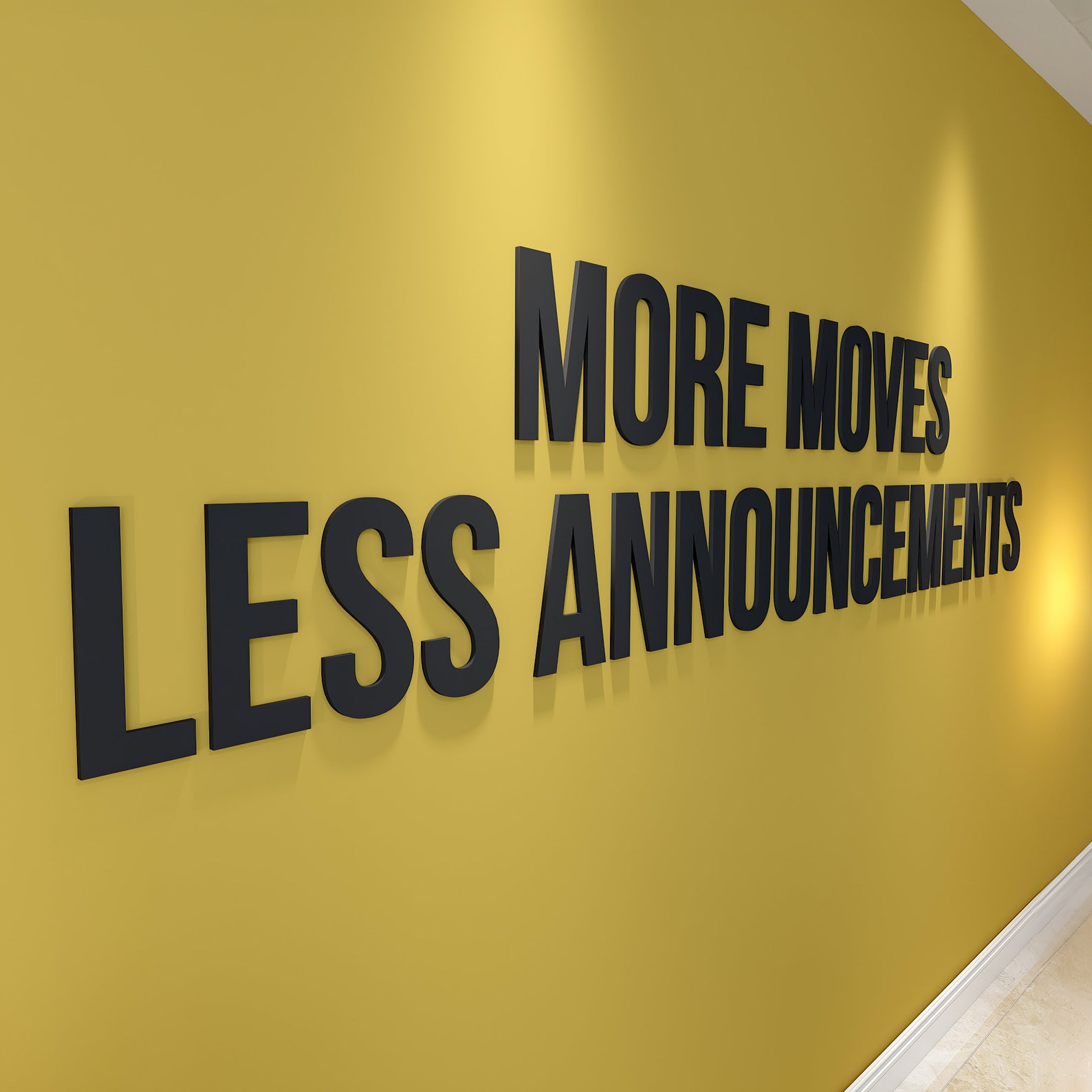 More Moves Less Announcements, Gym Wall Art, Motivational Quote Sign ...