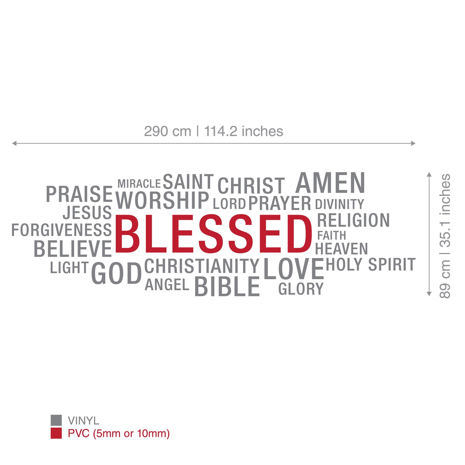 Blessed Word Cloud, Church Sanctuary Wall Art, Religious Wall Sign ...