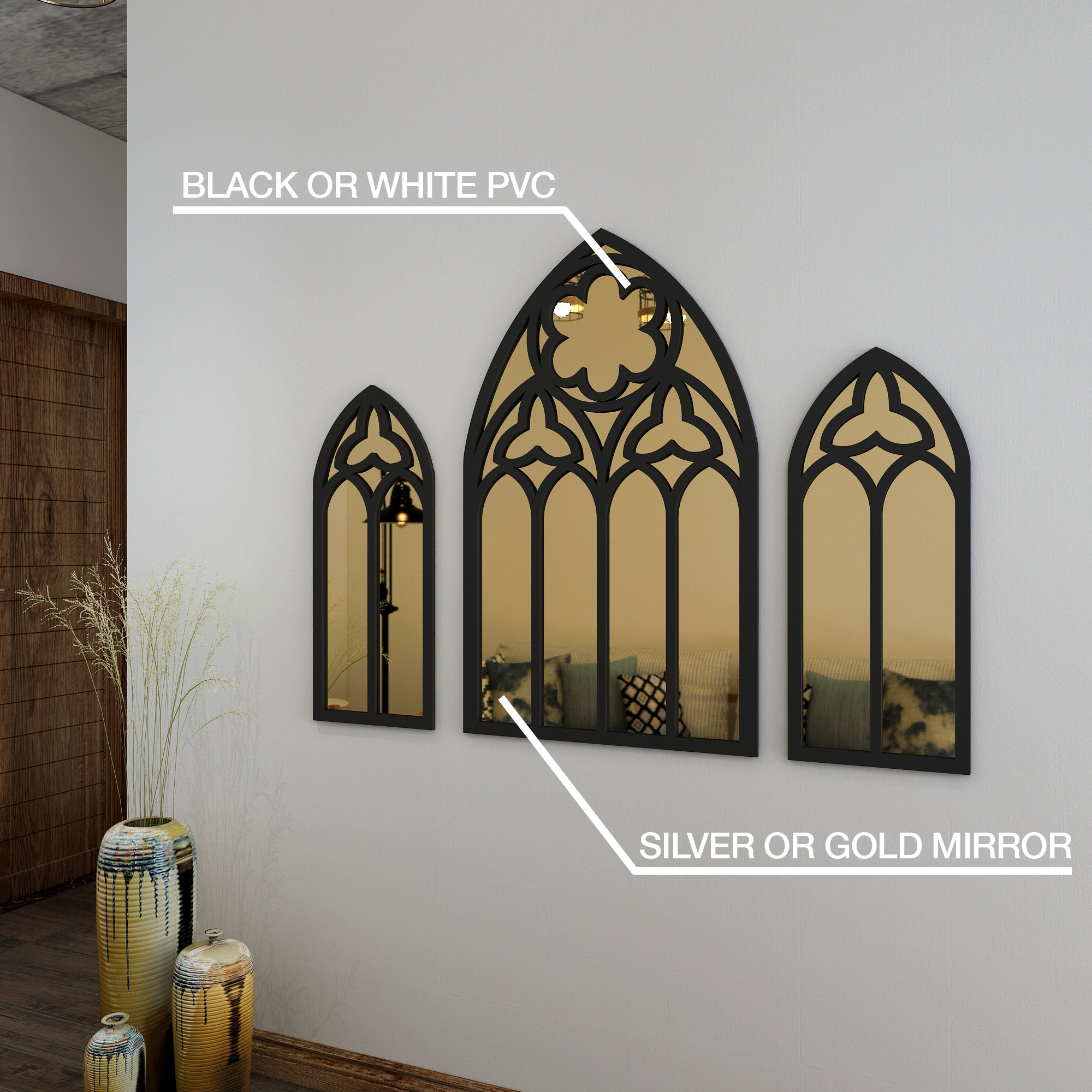 Gothic Windows Mirrors Witchy Cathedral Arch Window - Etsy