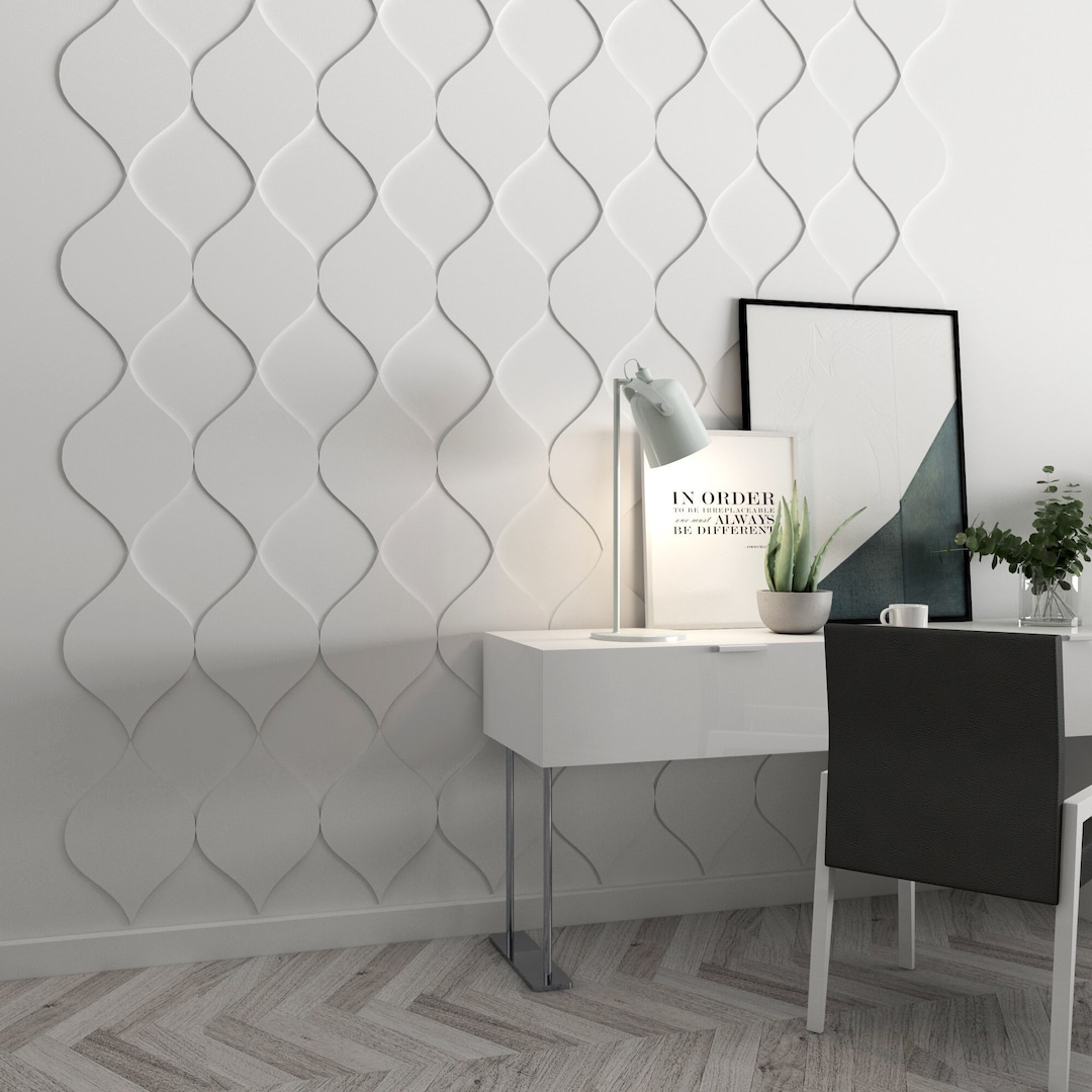 Wave Wall Panels, Wall Paneling, 3D Accent Wall Panels, Mid Century ...