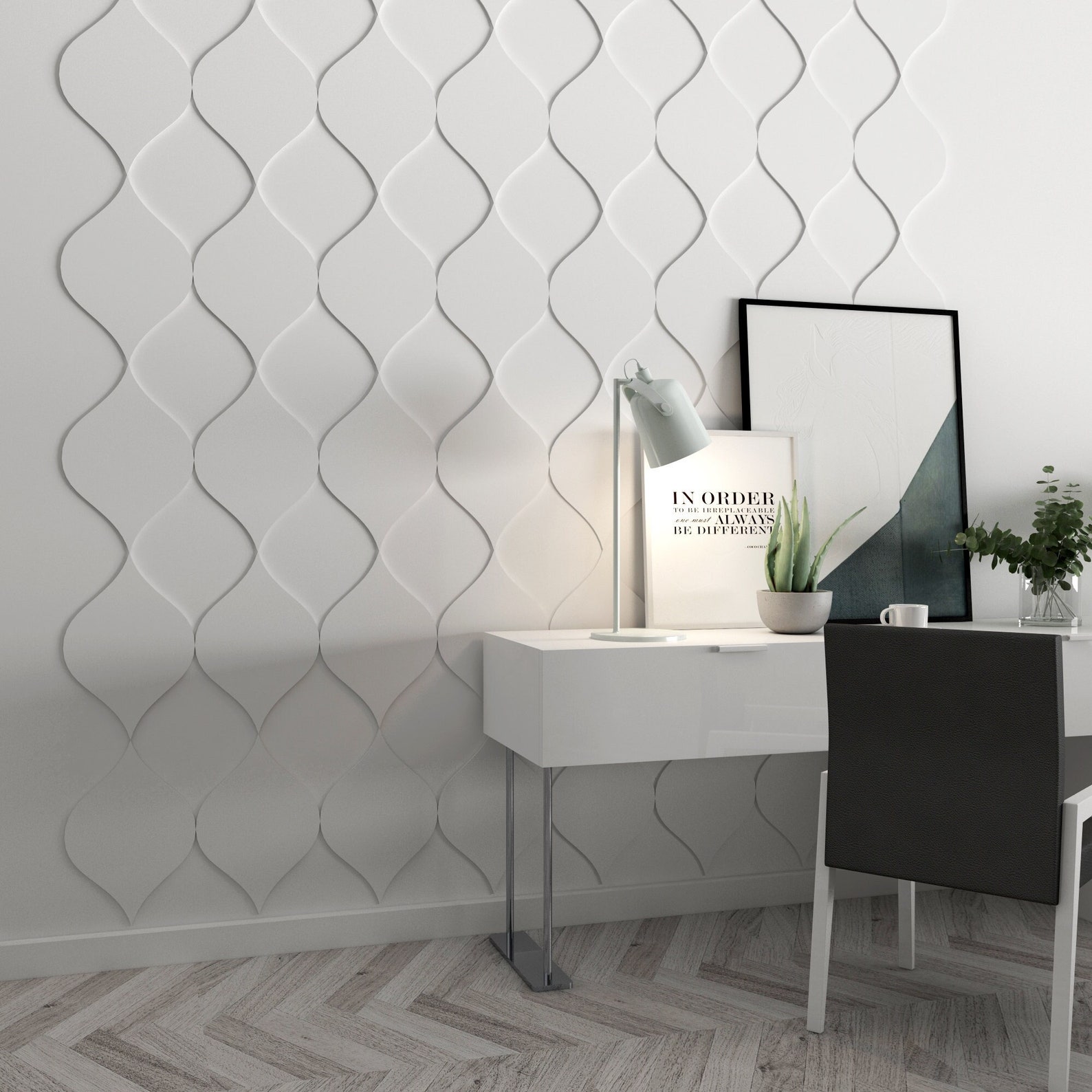 Wave Wall Panels, Wall Paneling, 3D Accent Wall Panels, Mid Century ...