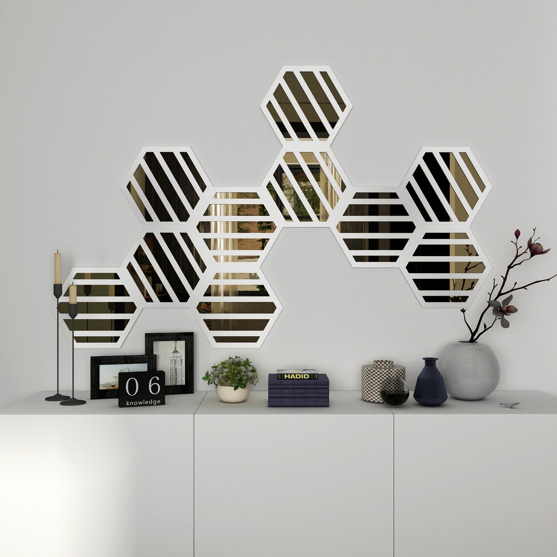 Hexagons PVC and Mirror Wall Panels 3D Wall Decor Decorative - Etsy
