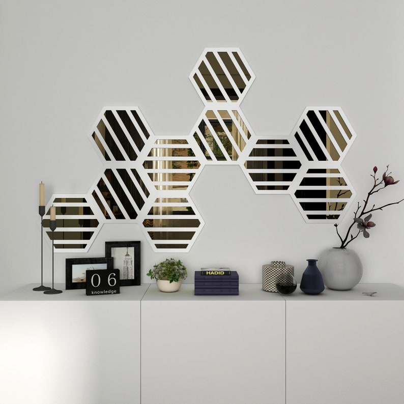 Hexagons PVC and Mirror Wall Panels 3D Wall Decor Decorative - Etsy