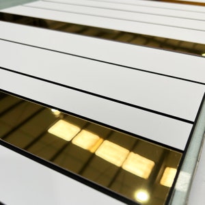 White and Gold Mirror Decorative Panels, 3D Wall Panels, Easy ...