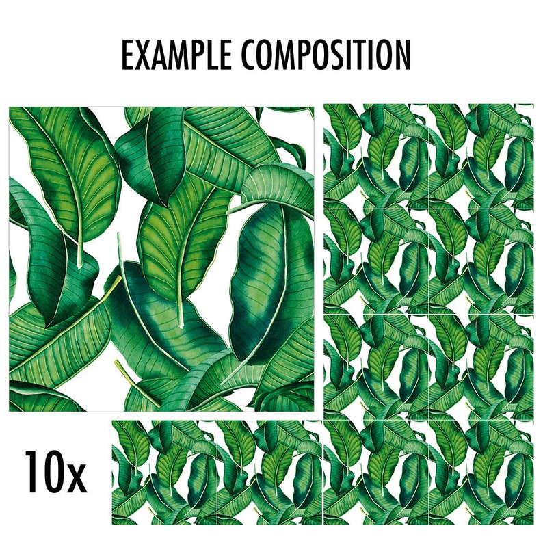 Banana Leaf Tile Stickers Tropical Leaves Green Leaves - Etsy