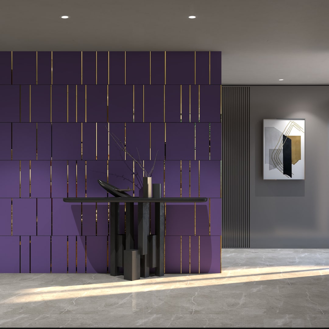 Lavender and Mirror Decorative Panels, 3D Wall Panels, 1 or 4 Panels ...