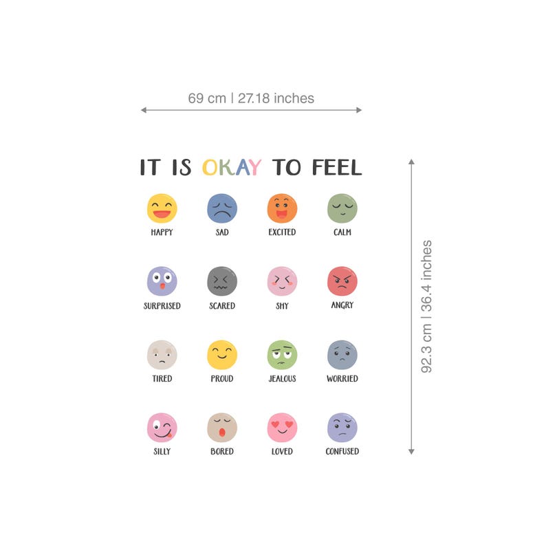 Its Okay to Feel Emotions Wall Decal, Boho Mental Health and ...