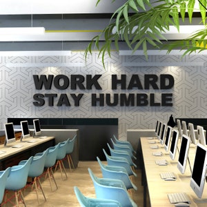 Work Hard Stay Humble, Business Office Room Wall Decor, Inspirational ...