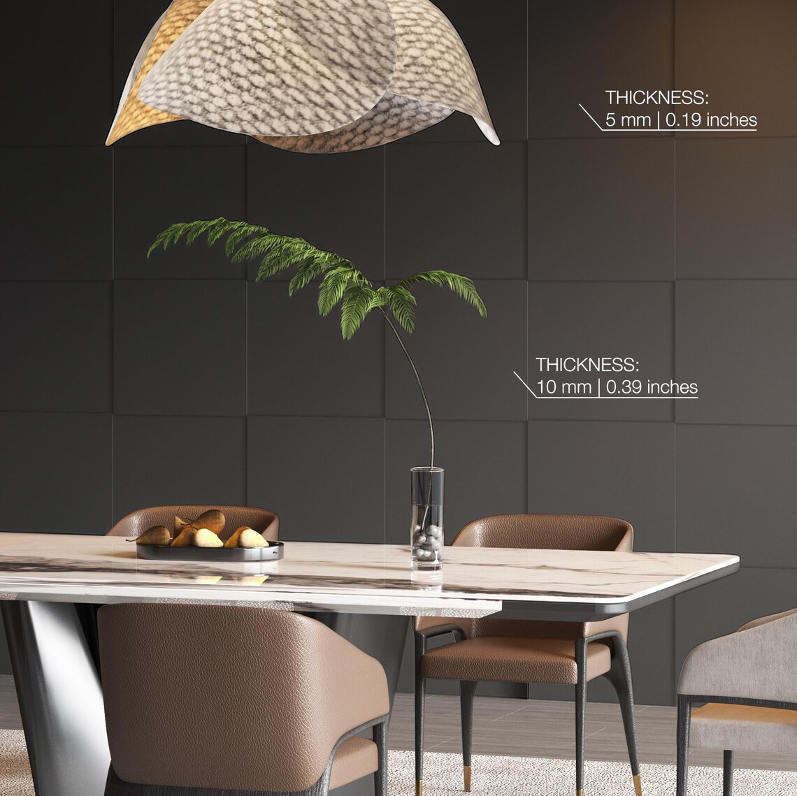Dark Grey Modular Squares, 3D Modern Wall Panels, Large Wall Panels ...