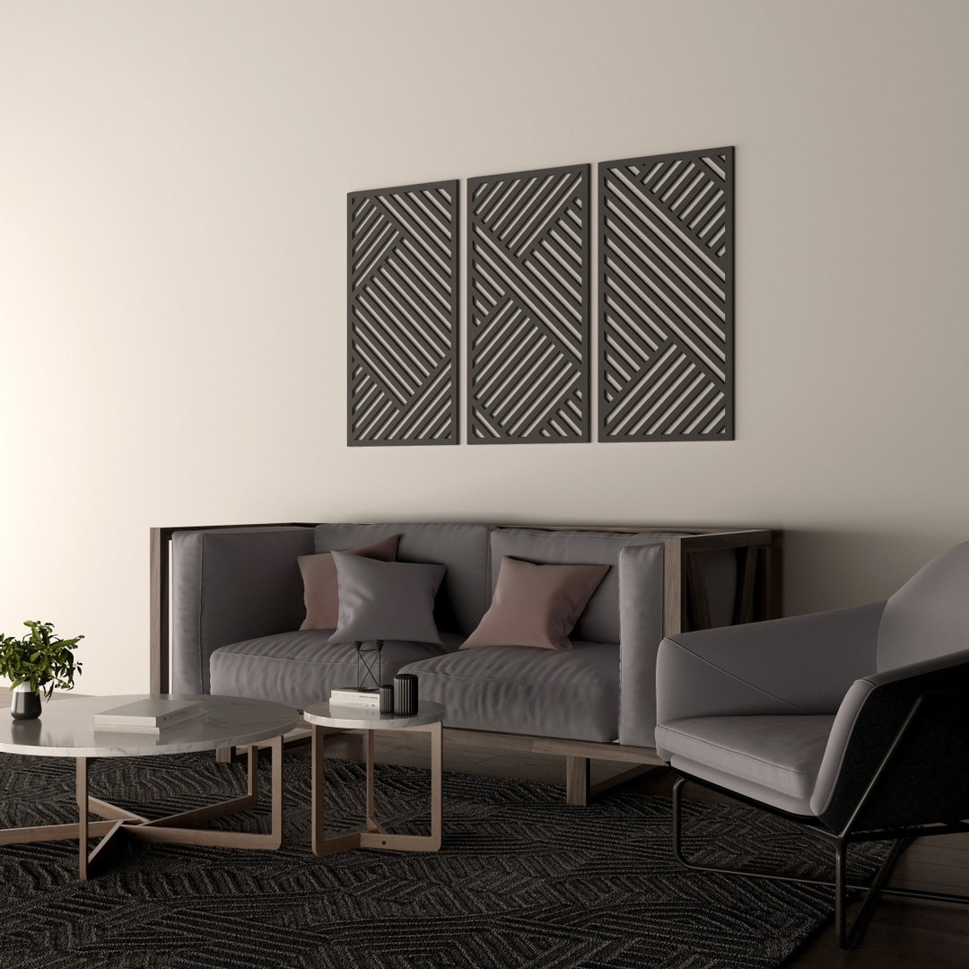 3D Geometric Wall Art Set, Wall Hanging, Mid Century Modern Wall Art ...