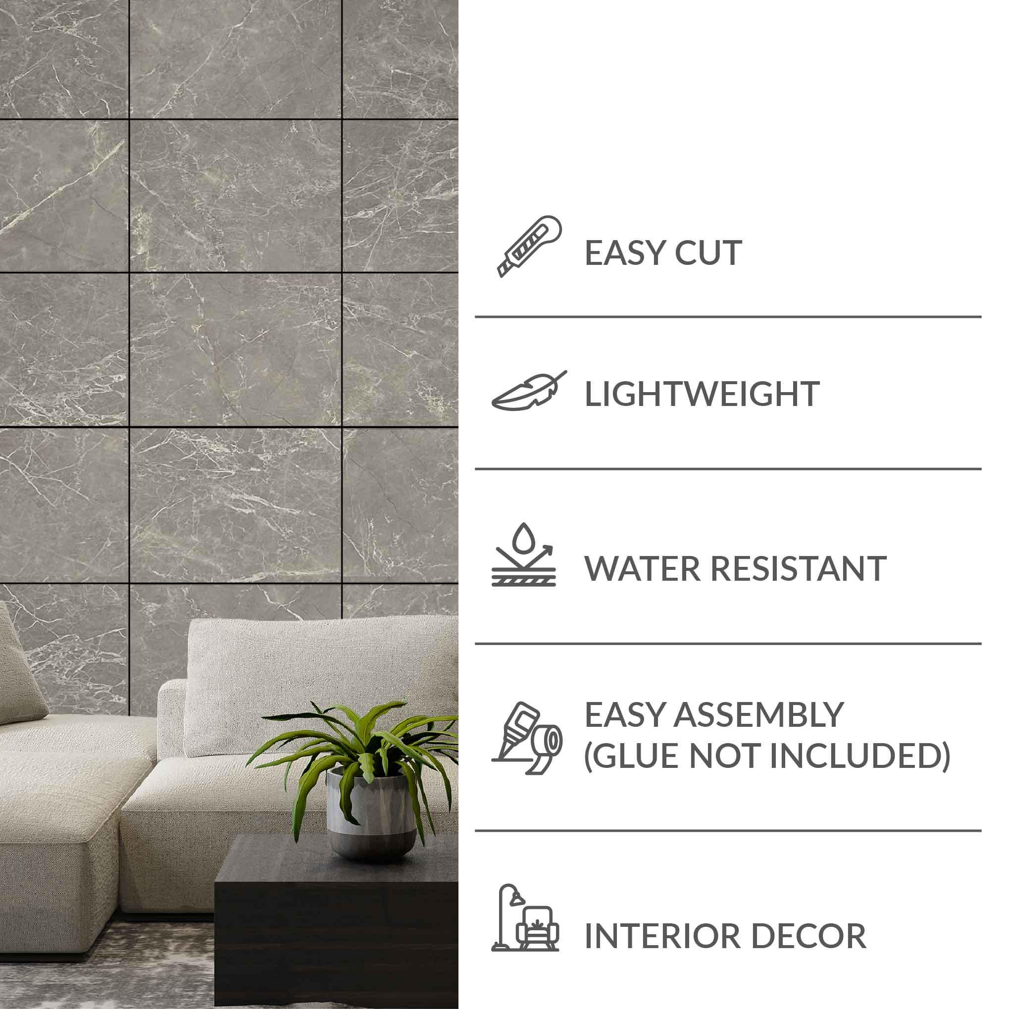 Dark Stone Wall Panels, Modular 3D Wall Panels, Living Room Hallway ...