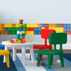 Bricks Border on Wall - Building Blocks - Bricks Wall Decal - Nursery ...
