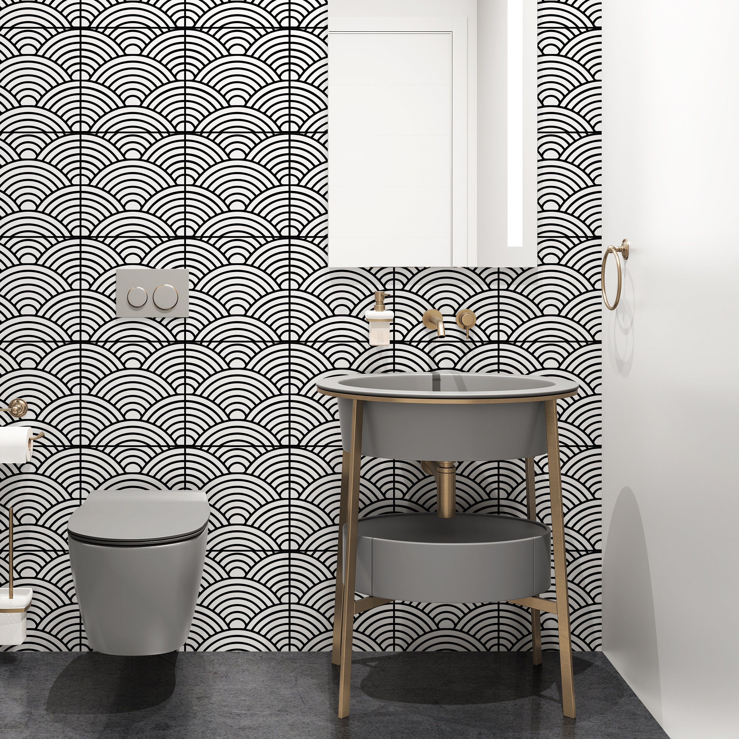 Japanese Waves Seamless Pattern Tile Stickers Fireplace | Etsy Canada