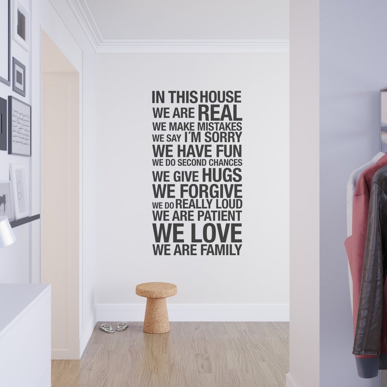 In This House Wall Art Wall Stickers Wall Decals Decal - Etsy