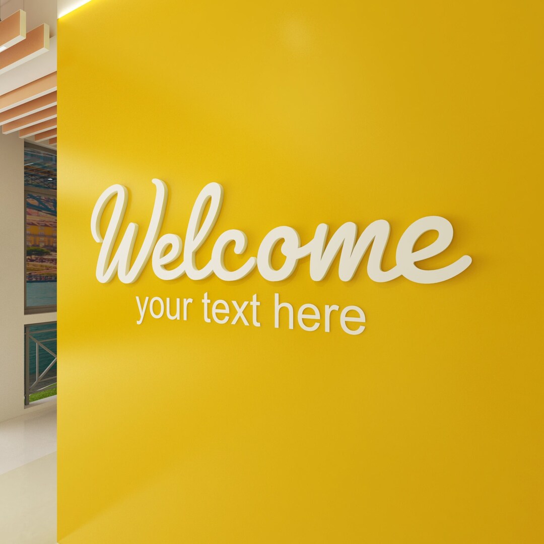 Welcome Custom Sign, 3D Wall Decor, Waiting Room Sign Wall, Receptions ...