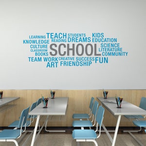 School Word Cloud, Inspirational Words Wall Art, Vinyl Decal Science ...