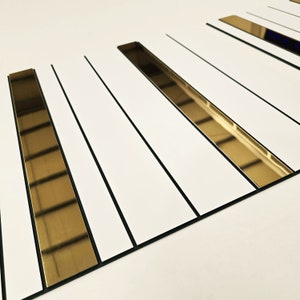 White and Gold Mirror Decorative Panels, 3D Wall Panels, Easy ...